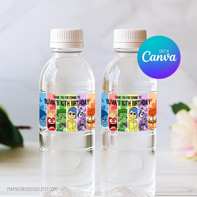 Inside Out Water Bottle Label Template, Printable Inside Out Bottle ...