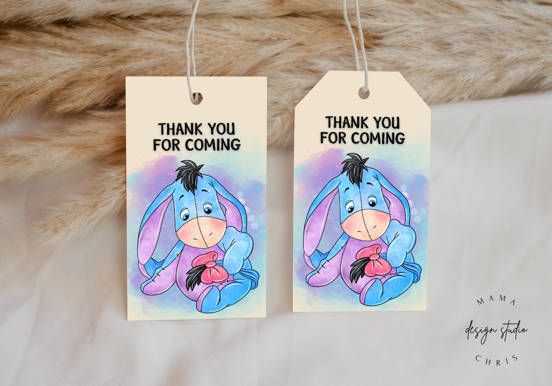 Eeyore Favour Tag Cropped/rectangle Printable Favour Tags - Etsy Australia