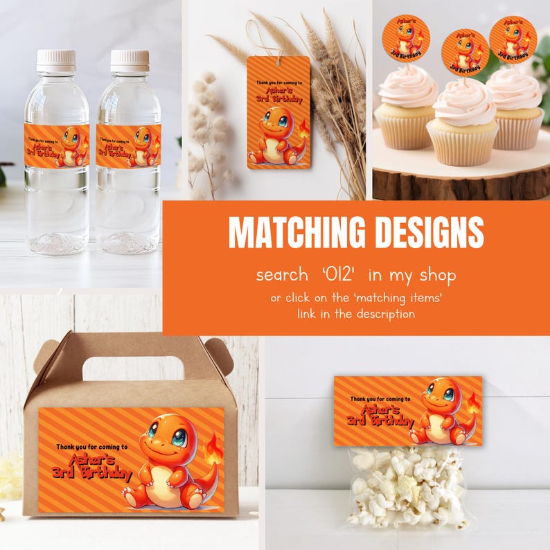 Charmander Birthday Invitation, Printable Birthday Invitation, Editable ...