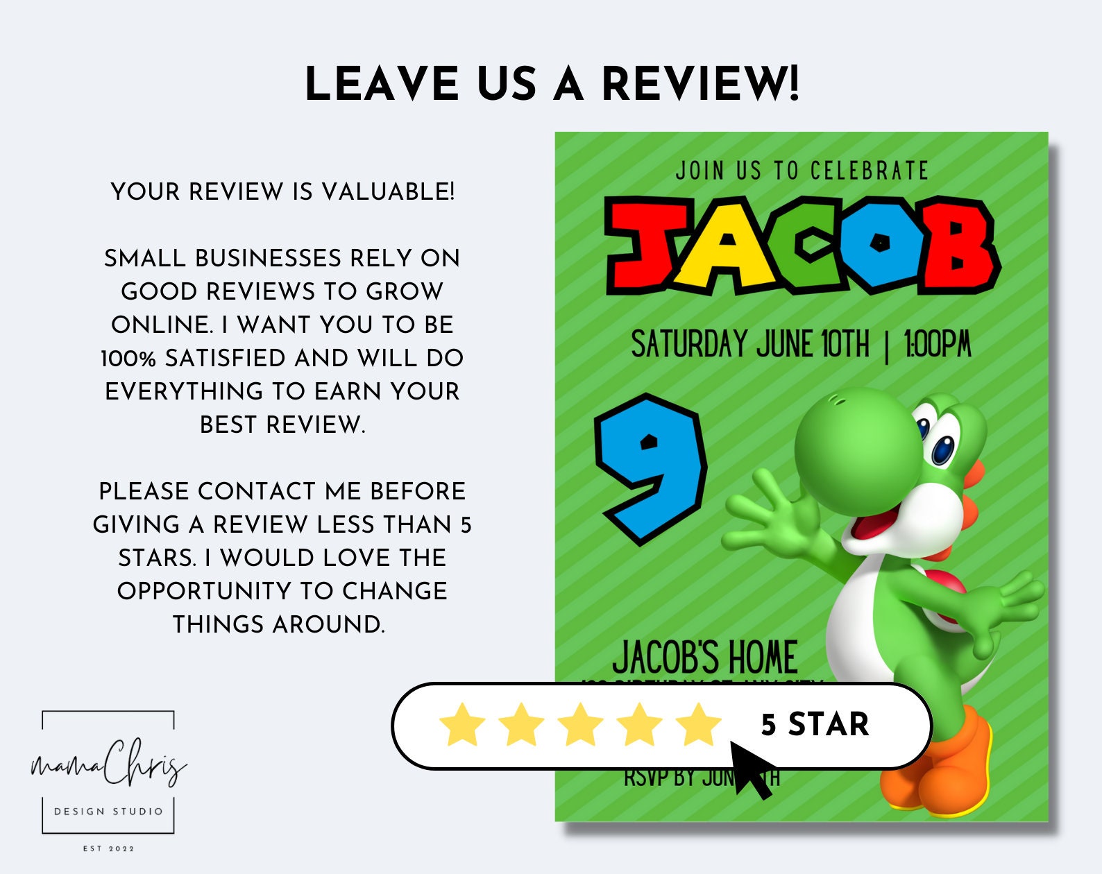 Yoshi Birthday Invitation Printable Invitation Instant - Etsy