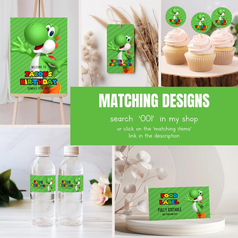 Yoshi Chocolate Bar Wrapper, Editable Party Favour, Personalised ...