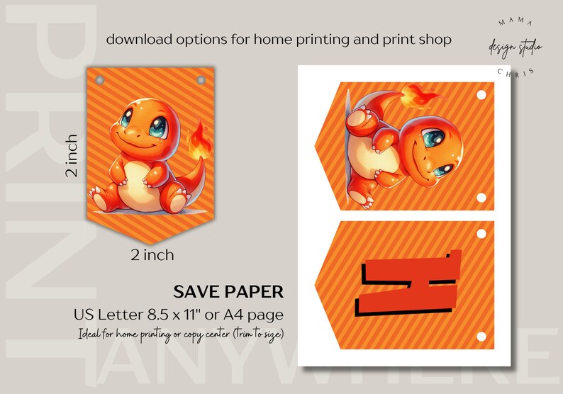 Charmander Happy Birthday Banner Printable Birthday Banner Instant ...