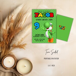 Yoshi Birthday Invitation, Printable Birthday Invitation, Editable ...