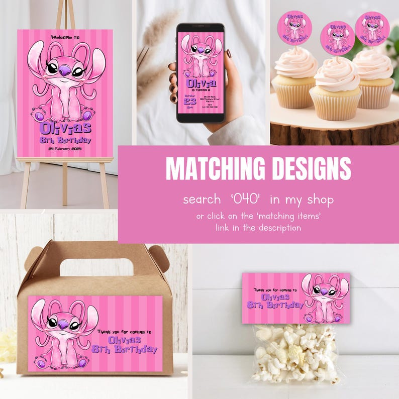 Lilo and Stitch Angel Water Bottle Label Template, Printable Lilo and ...