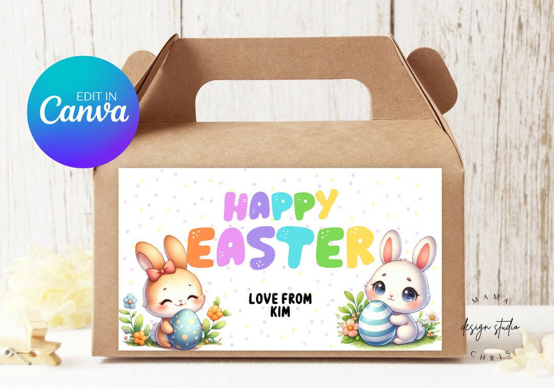 Easter Gable Box Labels Printable Gable Box Labels Editable Template Instant Download DIY Party ...