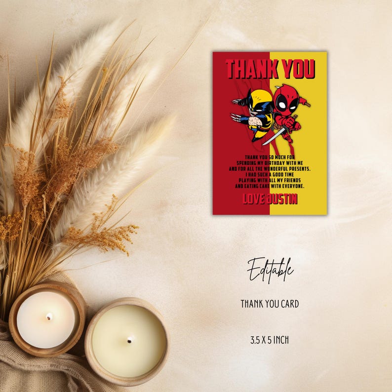 Deadpool & Wolverine Birthday Invitation, Printable Birthday Invitation ...