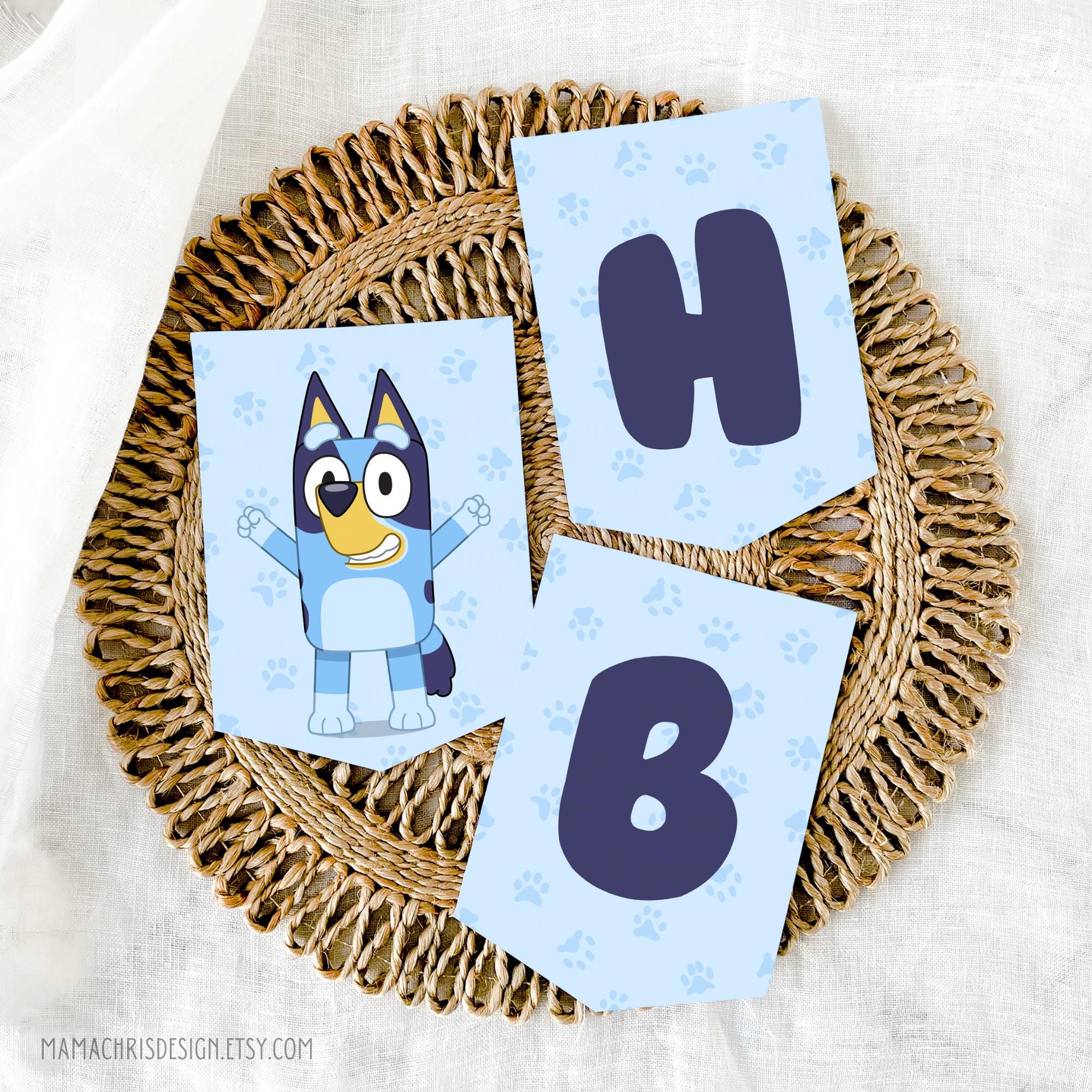 Bluey Birthday Banner, Bluey Party Banner, Happy Birthday Banner ...