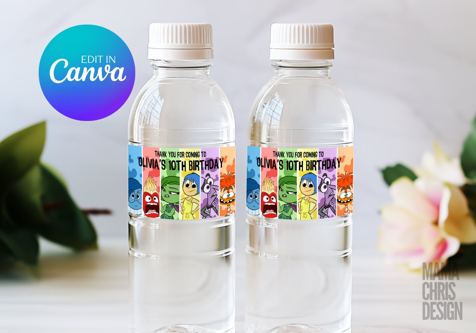 Inside Out Water Bottle Label Template, Printable Inside Out Bottle ...