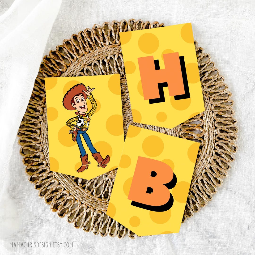 Toy Story Woody Birthday Banner, Toy Story Party Banner, Happy Birthday ...