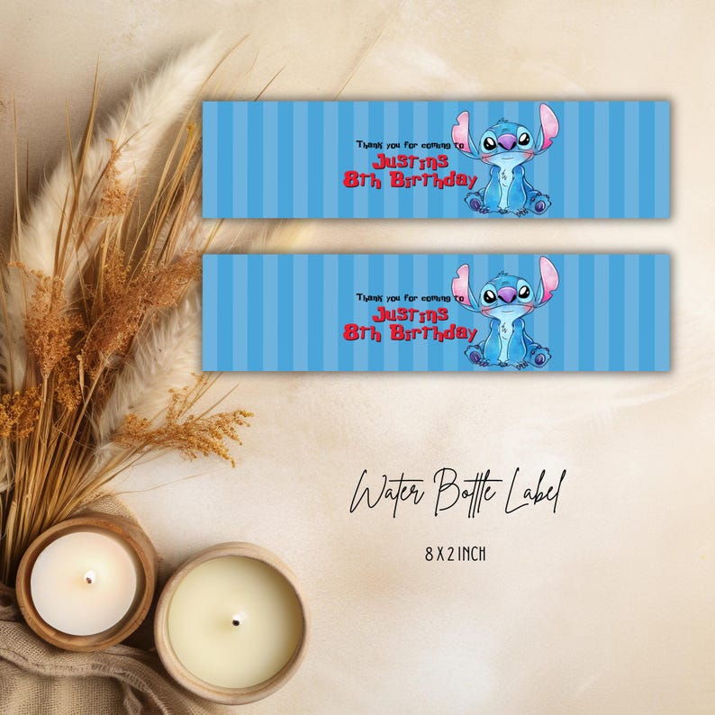 Stitch Water Bottle Label Template, Printable Lilo and Stitch Bottle ...