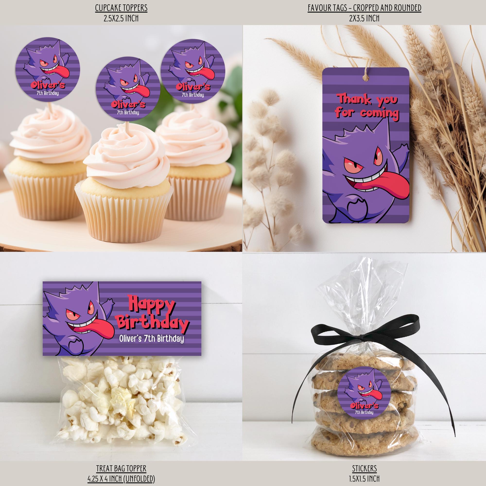 Gengar Birthday Party Bundle Template, Editable Birthday Party Bundle ...