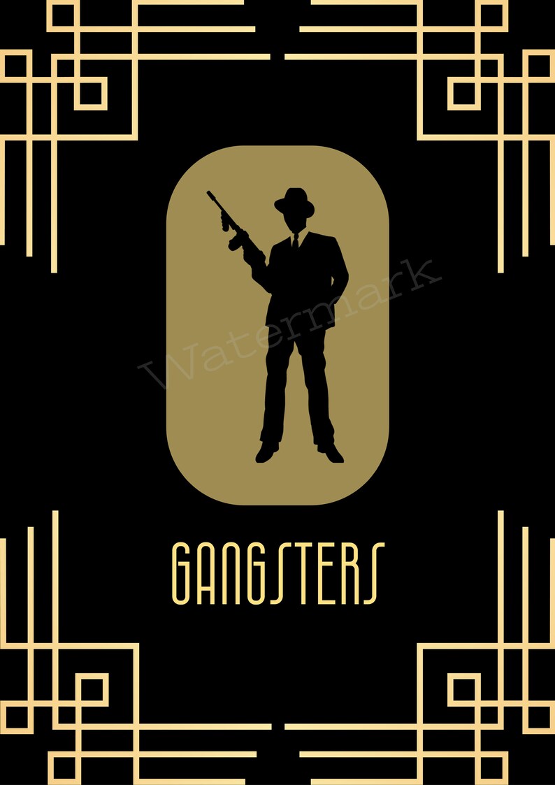 1920s Flappers and Gangsters Signs, Gatsby Party Decorations, 1920s ...