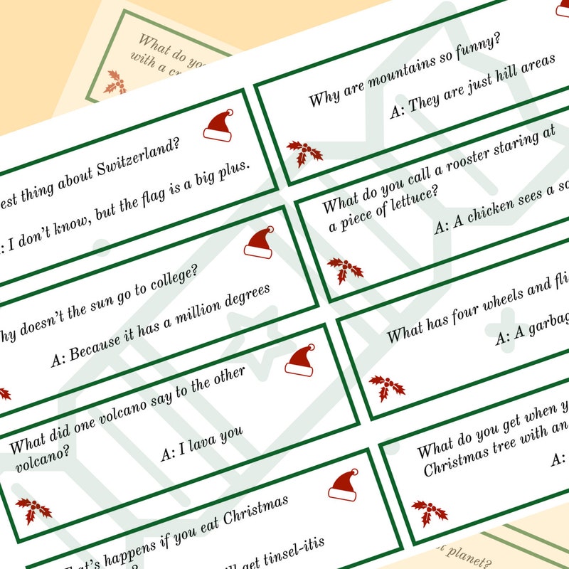 Christmas Table Jokes - Etsy UK