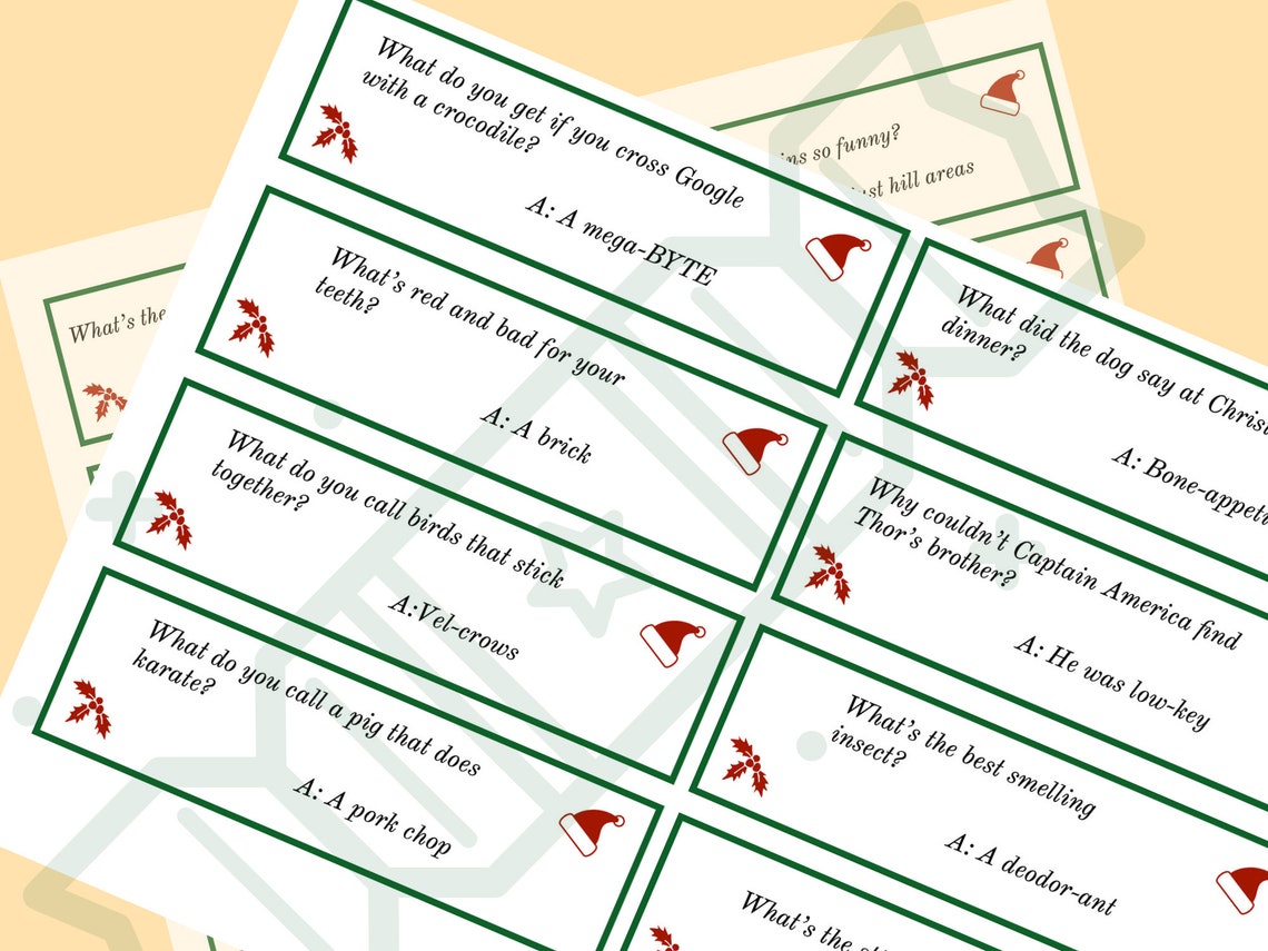 48 Christmas Jokes Printables | Bon Bon | Christmas Cracker Jokes | PDF ...