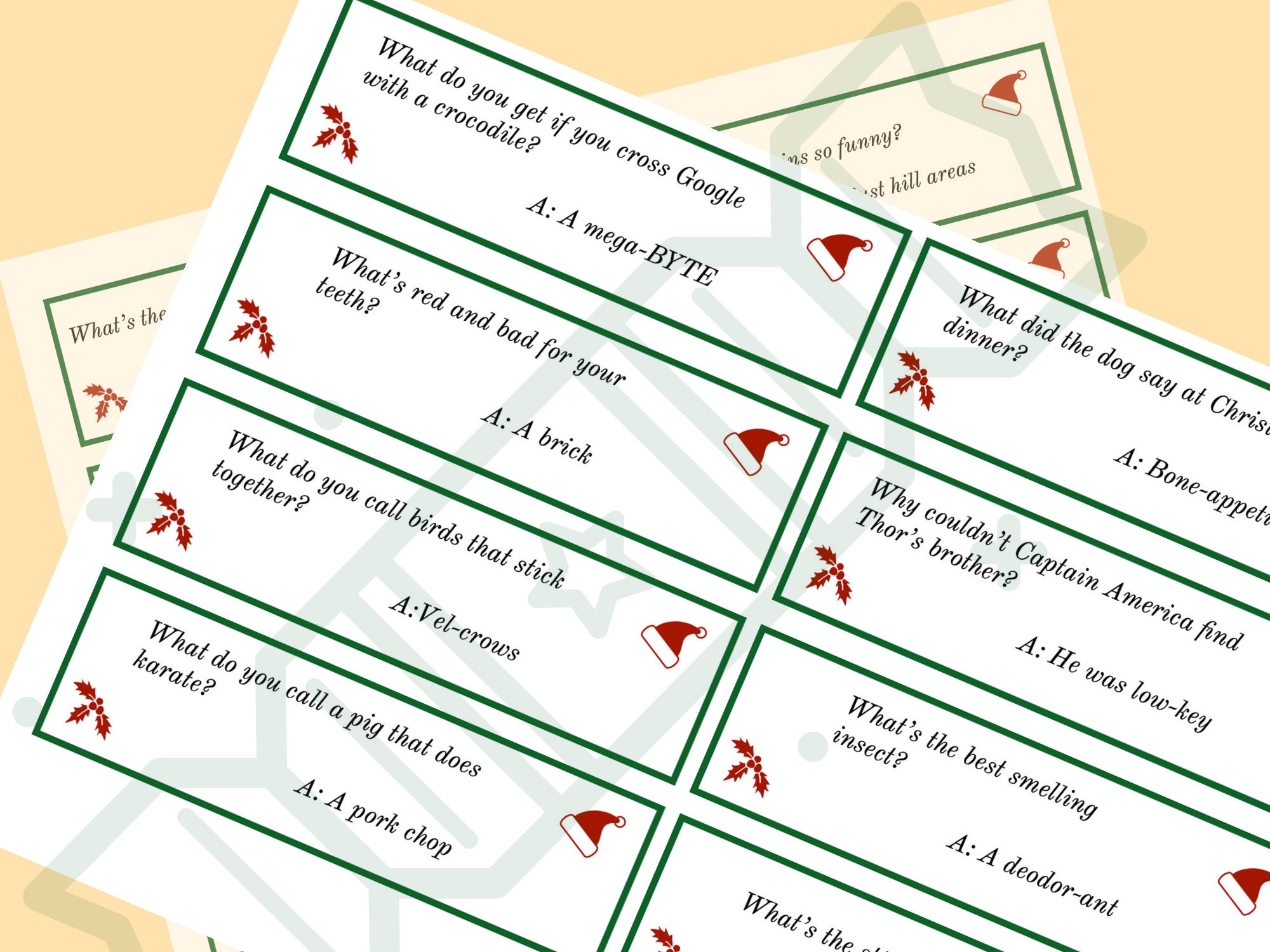 48 Christmas Jokes Printables | Bon Bon | Christmas Cracker Jokes | PDF ...
