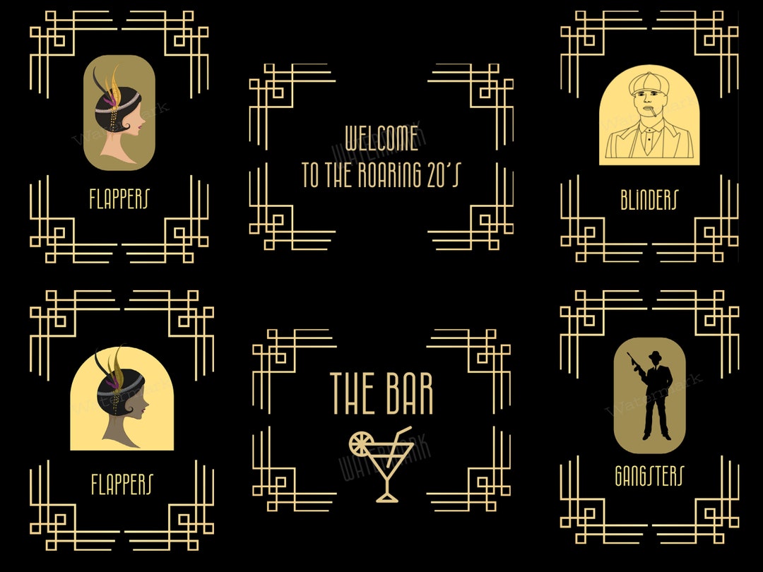 1920s Party Pack, 1920 Party Decorations, 1920s Printable Signs ...