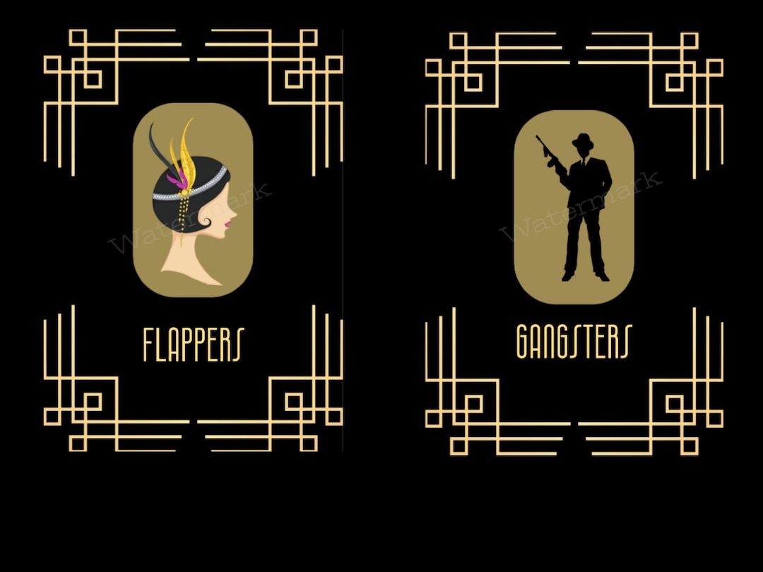 1920s Flappers and Gangsters Signs, Gatsby Party Decorations, 1920s ...