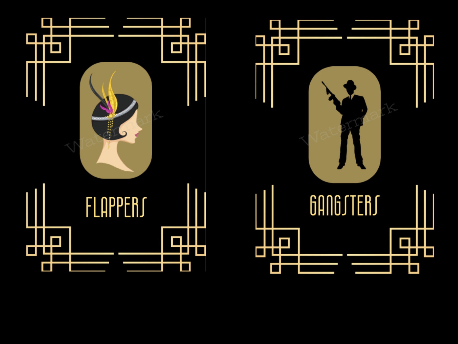 1920s Flappers and Gangsters Signs, Gatsby Party Decorations, 1920s ...