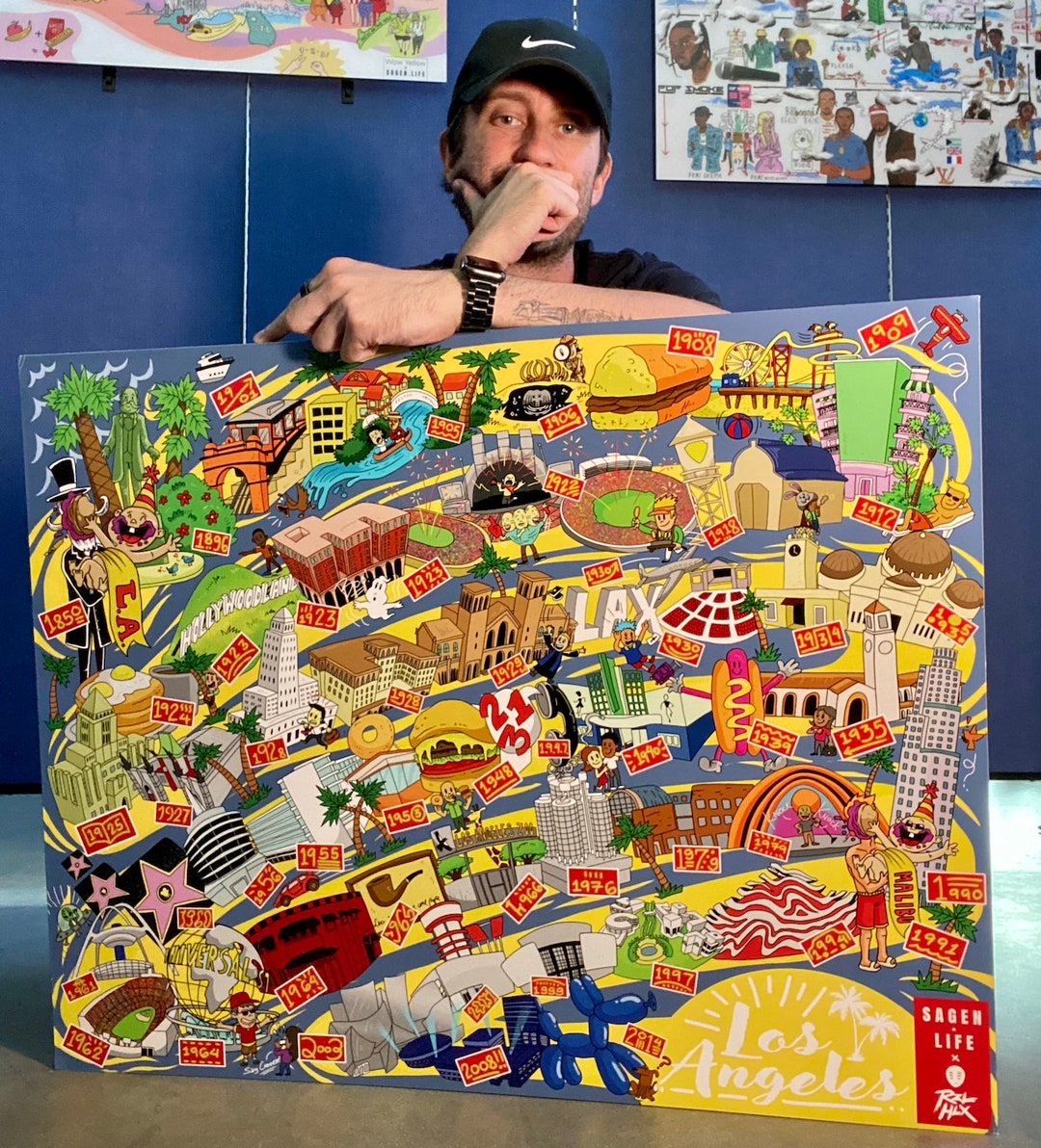 Los Angeles CA City Life Story Art Print V1 - Free Shipping - LA ...