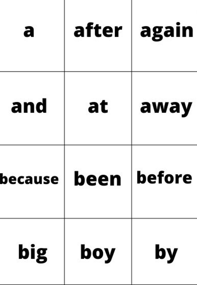 100 Basic Sight Words Flashcards - Etsy