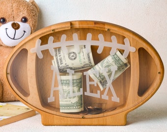 Football Piggy Bank - Etsy