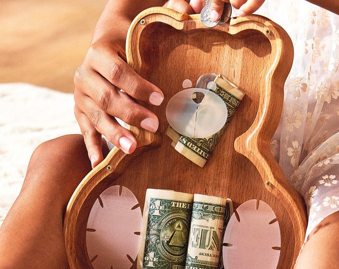 Personalized Cute Animal Duck Wood Piggy Bank, Handcrafted Owl Coin ...