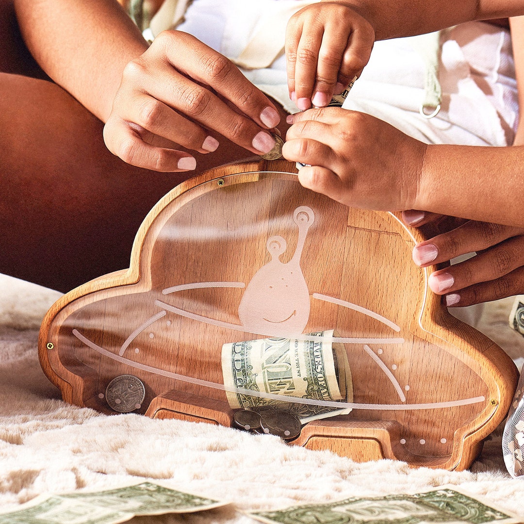 Space Ship UFO Piggy Bank, Alien Coin Bank, Nursery Decor, Easter ...