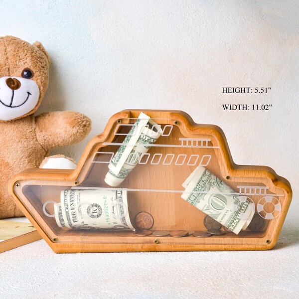 Wooden Coin Bank - Etsy