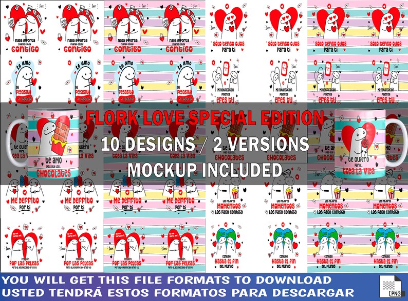 Flork Couple Flork Love 10 diseños 2 versiones San Valentine Flork ...