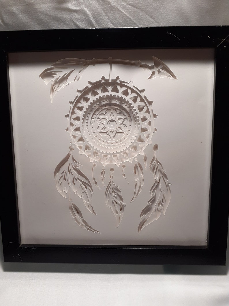 Dreamcatcher Shadow Box 3D Cut Paper Light Box - Etsy