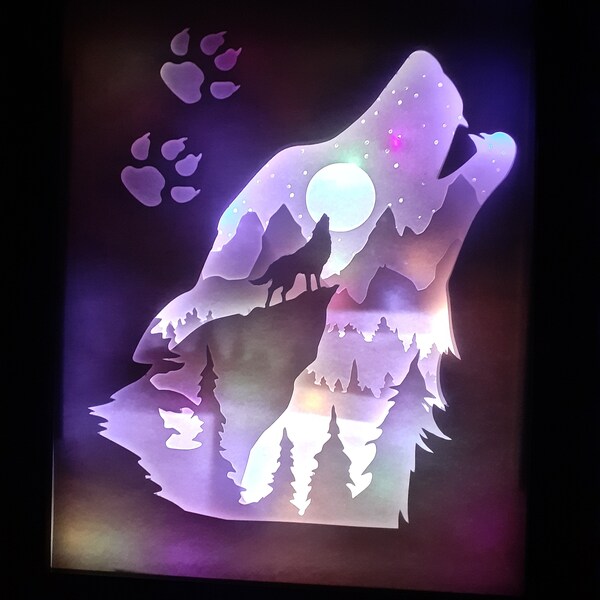 Wolf Shadow Box - Etsy
