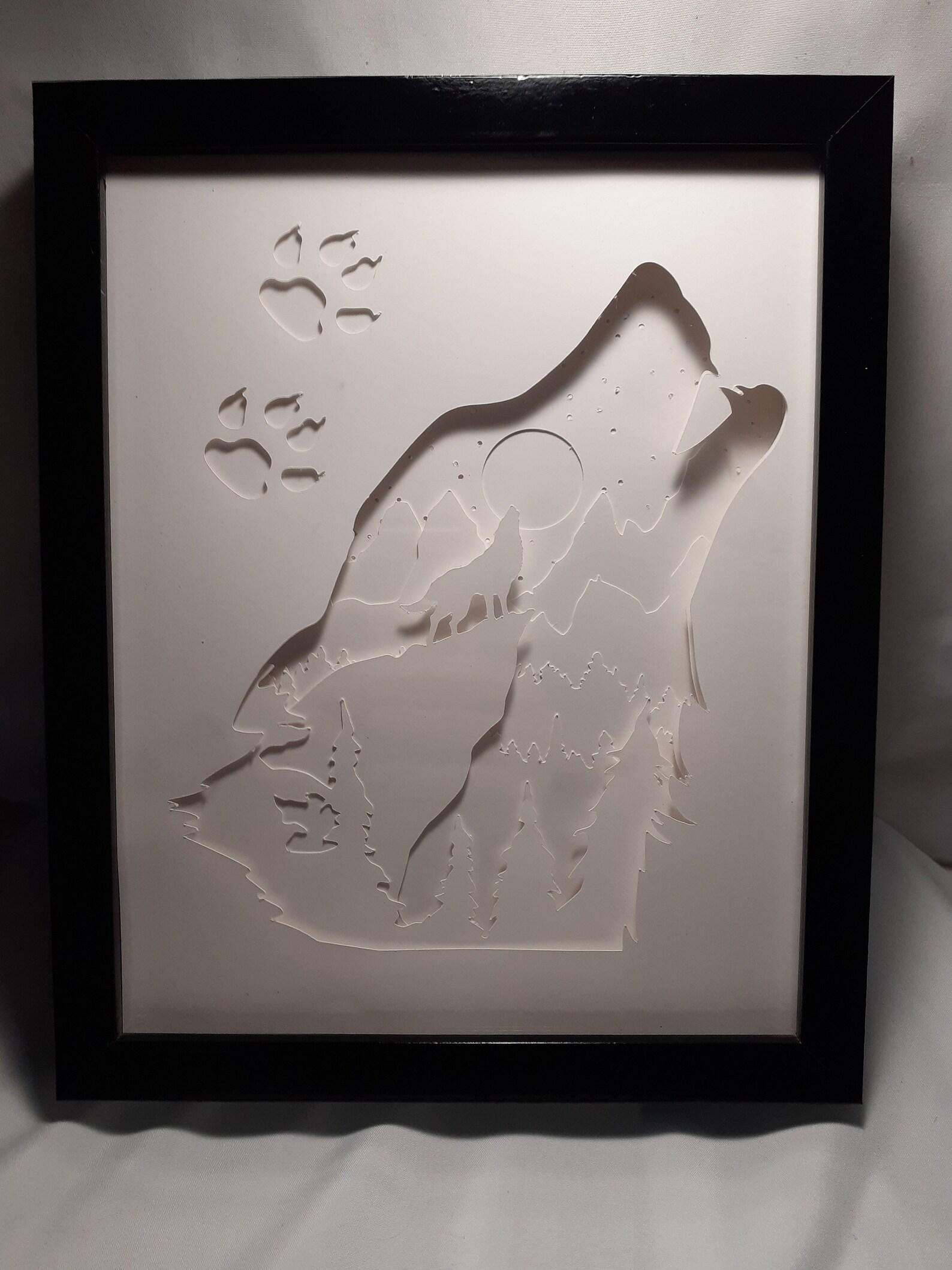 Wolf Shadow Box 3D Cut Paper Light Box - Etsy