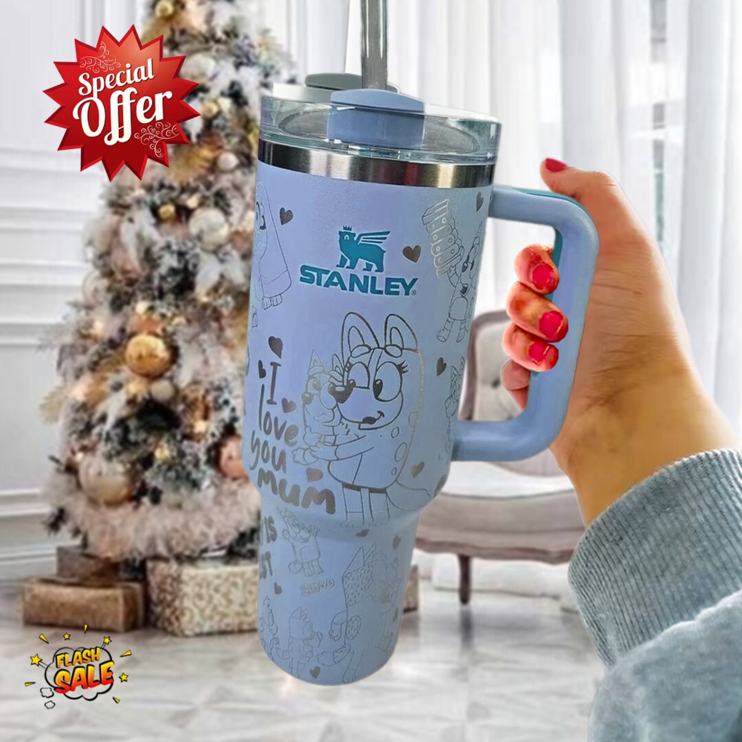 Bluey Stanley Tumbler Engraved 40oz Blue Dog 40oz Tumbler - Etsy
