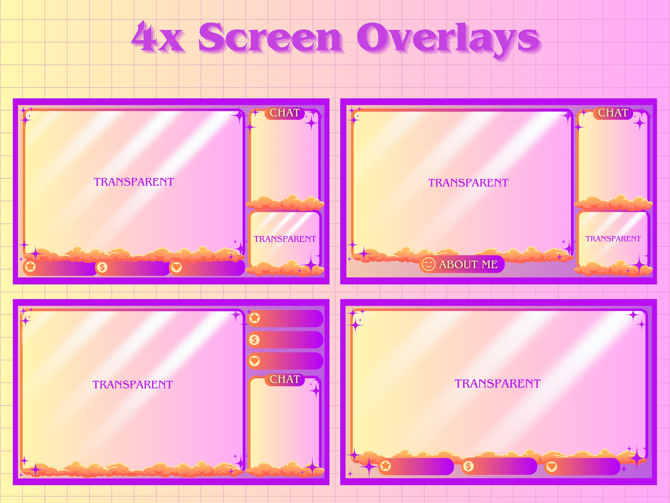 Animated Twitch Overlay||cozy Sunset Stream Overlay for Youtube and ...