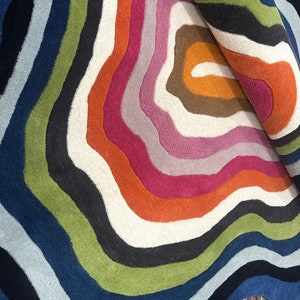 Hand Tufted Irregular Shaped Multicolored Custom Tufted Wool Handmade ...