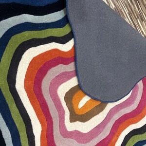 Hand Tufted Irregular Shaped Multicolored Custom Tufted Wool Handmade ...