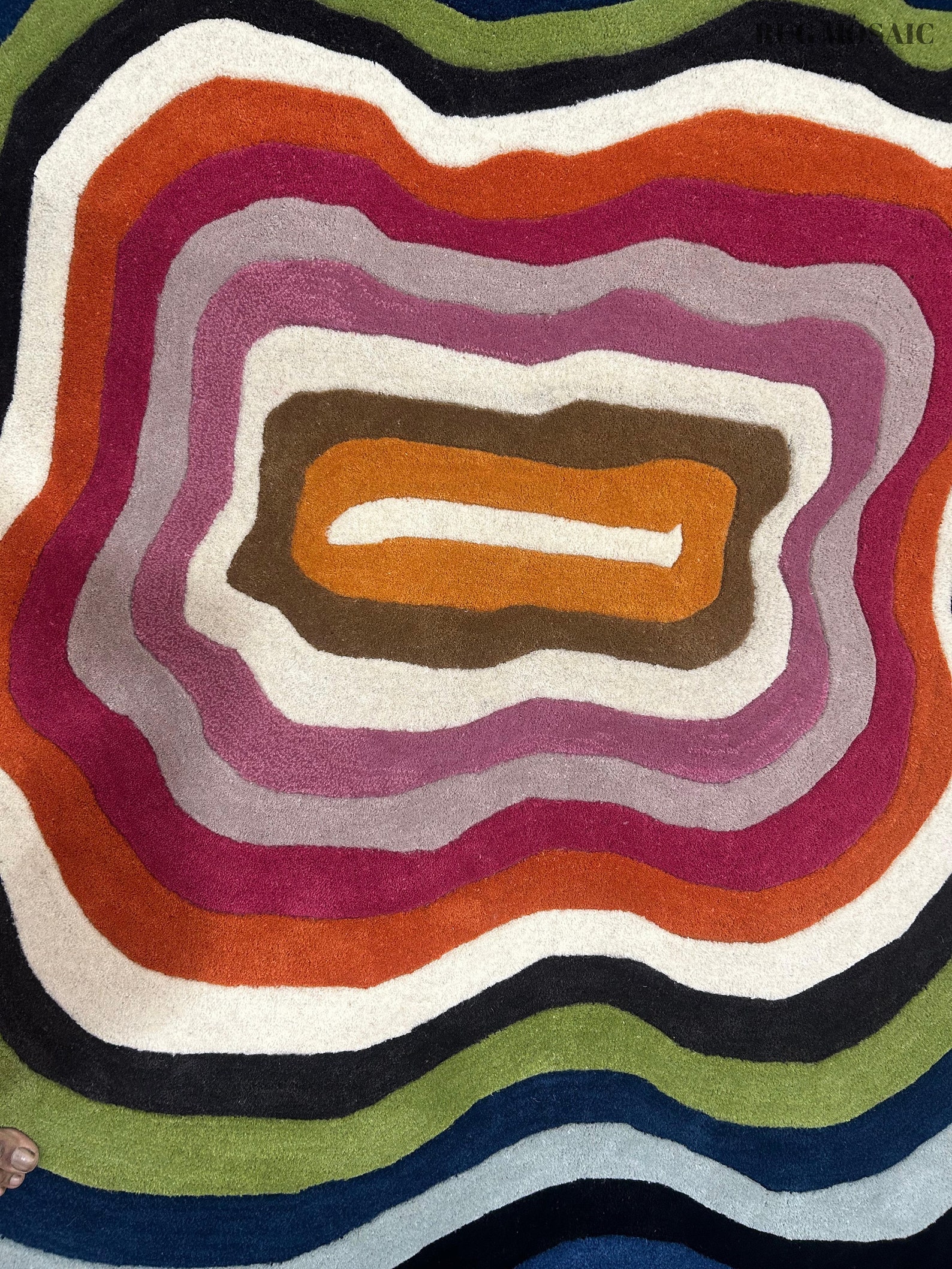 Hand Tufted Irregular Shaped Multicolored Custom Tufted Wool Handmade ...