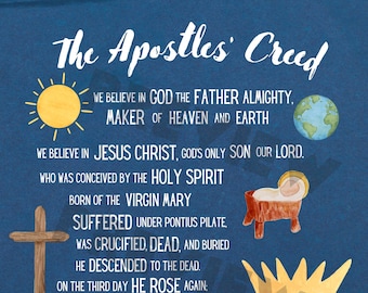 Apostles Creed Prayer, Catholic Prayer Card, Printable A4, Wall Art ...
