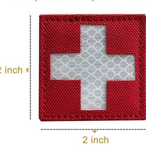 Reflective Patch 6 Colors Available MEDIC CROSS Black Laser Cut Morale Stripes Paramedic America ...