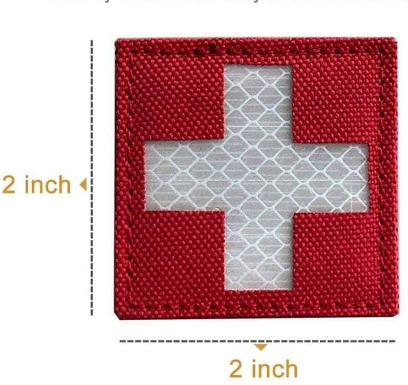 Reflective Patch 6 Colors Available MEDIC CROSS Black Laser Cut Morale Stripes Paramedic America ...