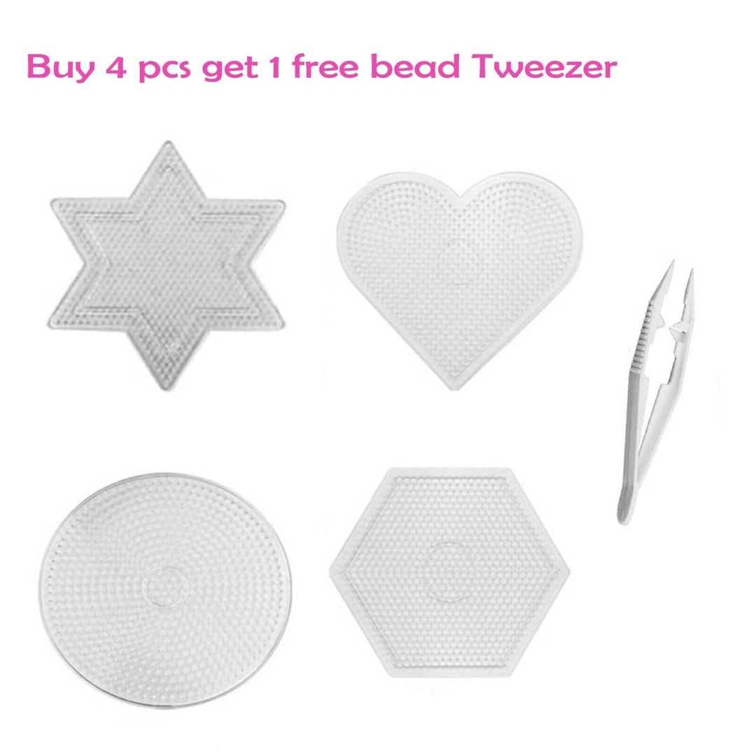 4 Large Perler/fuse Beads Pegboards for 5 Mm Beads + 1 Free Bead ...