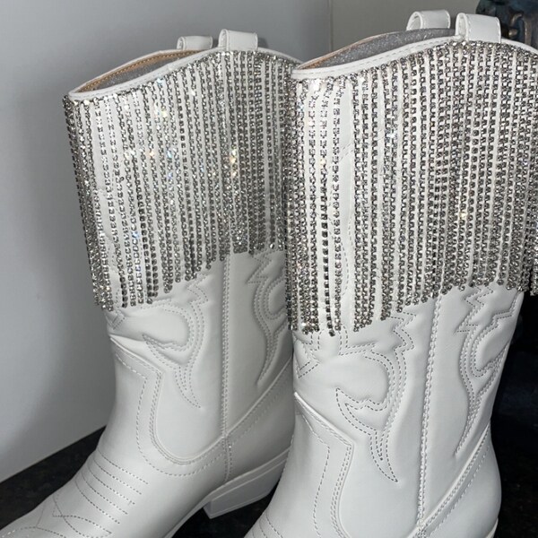 Rhinestone Boots - Etsy