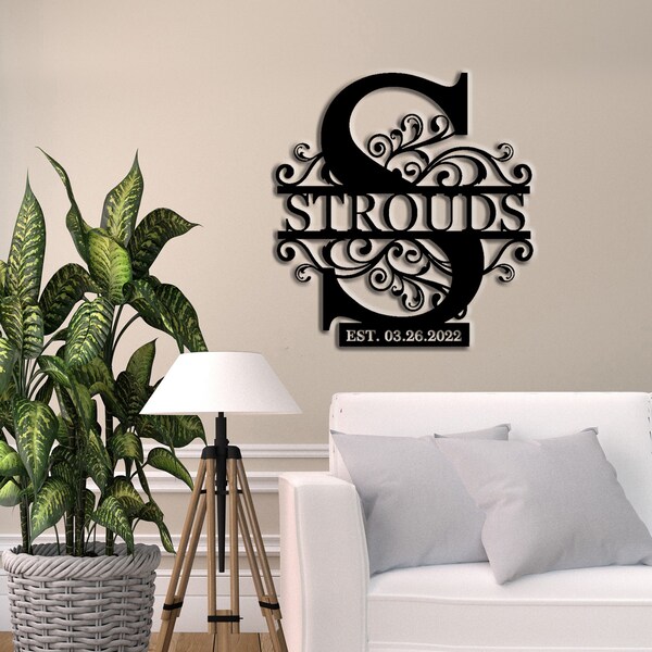 Last Name Metal Sign - Etsy