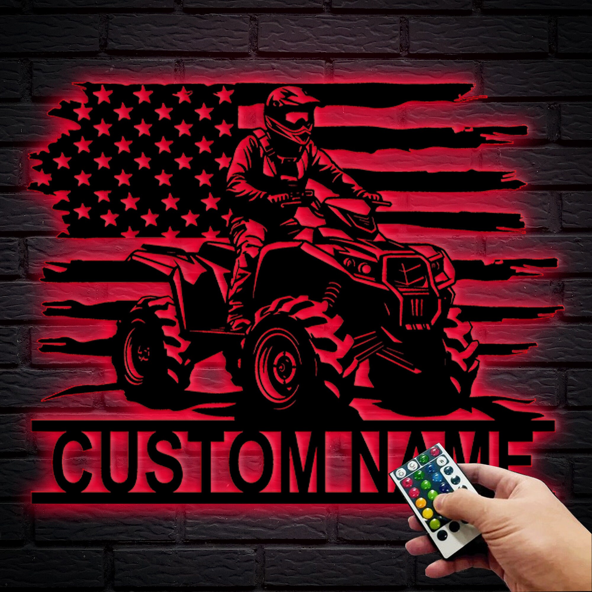 Personalized ATV Rider Metal Wall Sign, Custom Quad Biker Wall Art ...