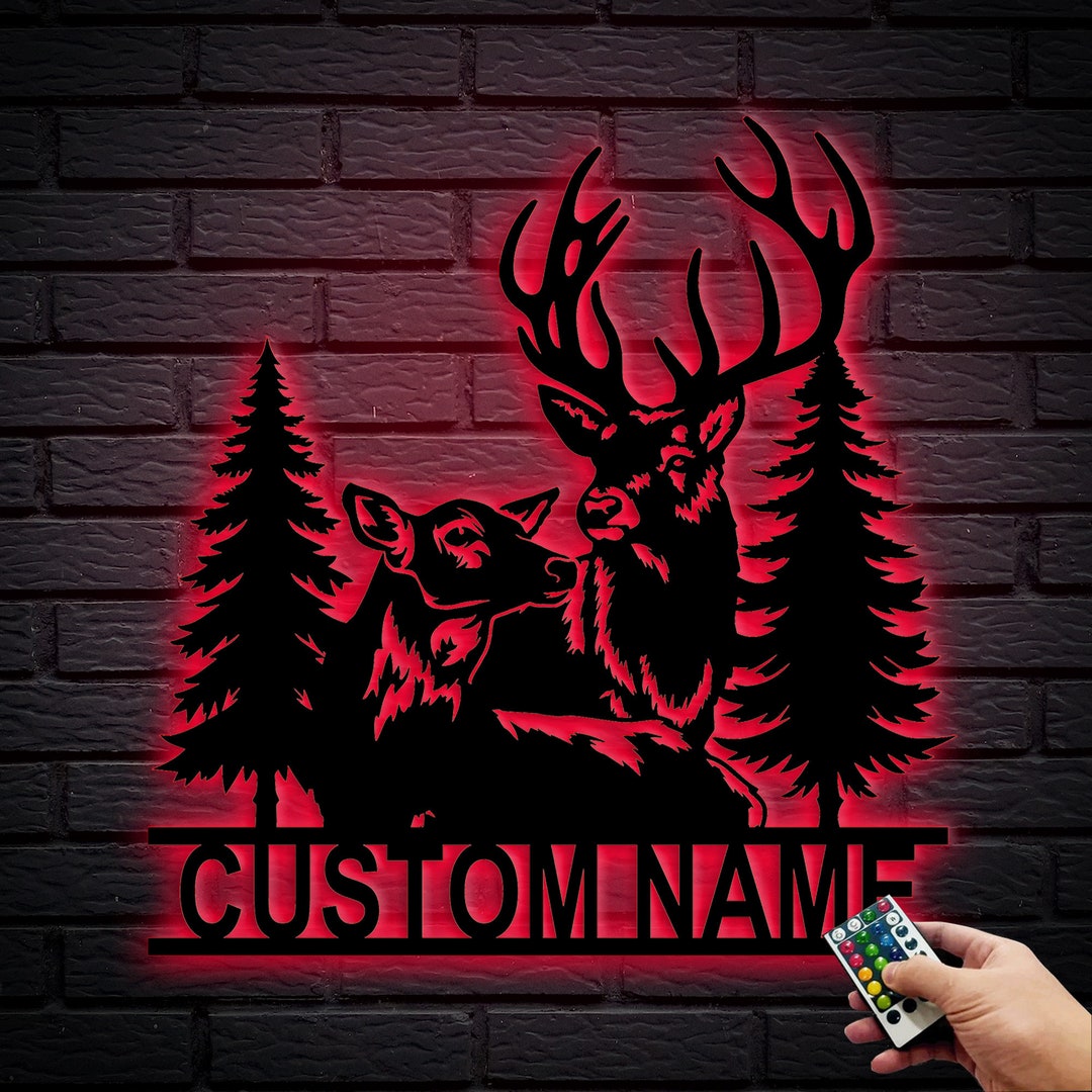 Custom Deer Metal Wall Sign | Deer Metal Wall Decor | Elk Sign ...