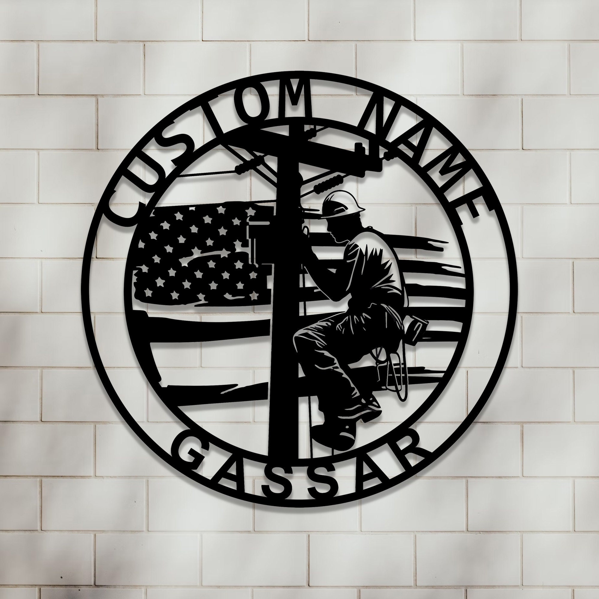 Custom Lineman Metal Sign, Lineman Metal Wall Art, Father's Day Gifts ...