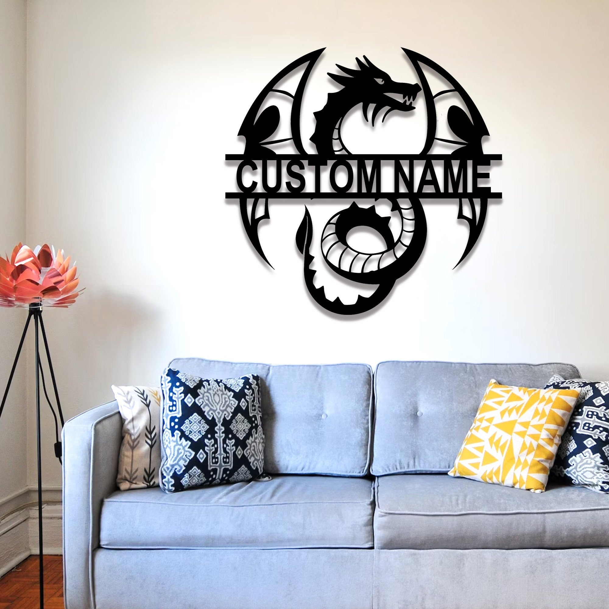 Custom Dragon Metal Wall Decor, Dragon Metal Sign, Dragon Metal Wall ...