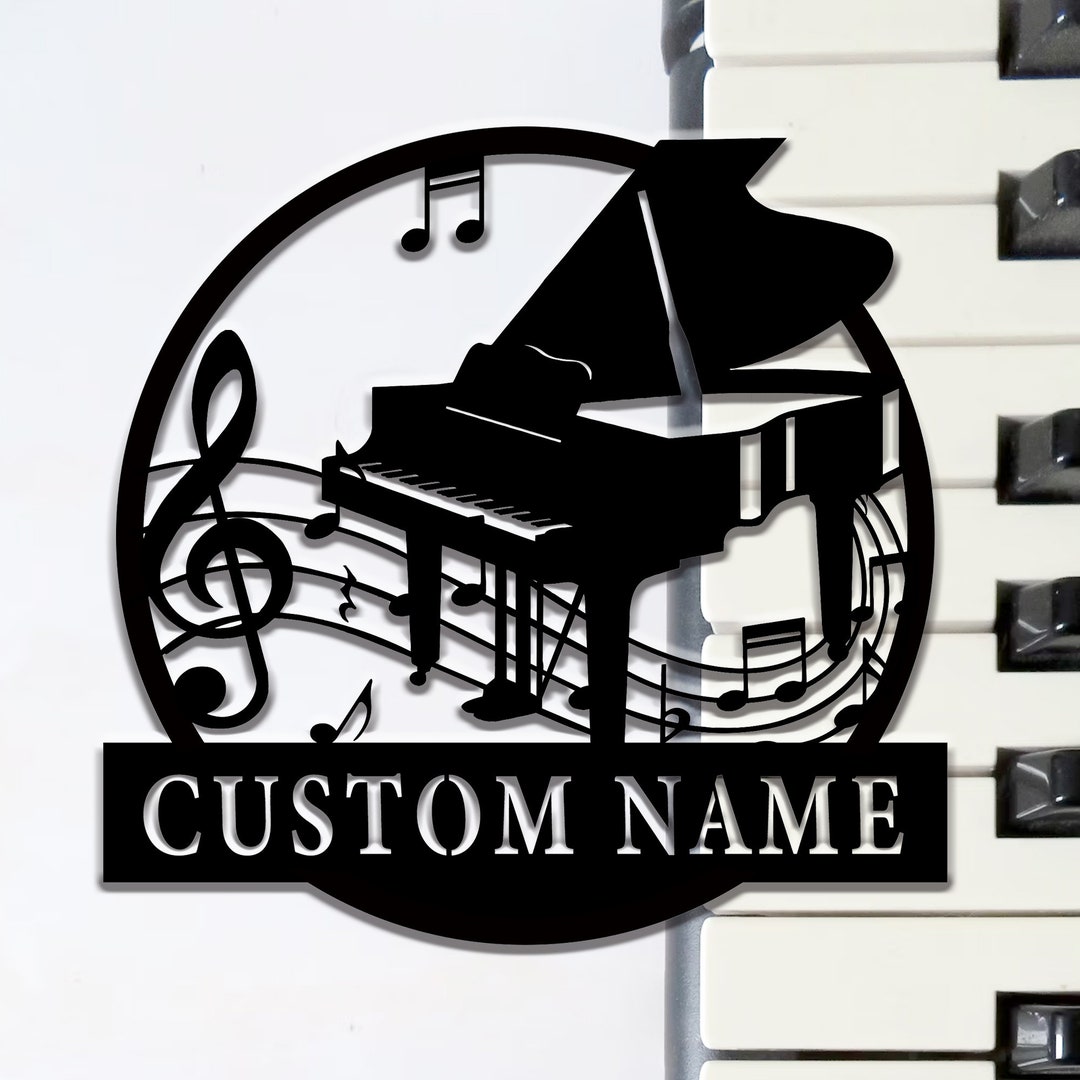 Custom Piano Metal Metal Wall Sign, Personalized Piano Music Metal Wall ...