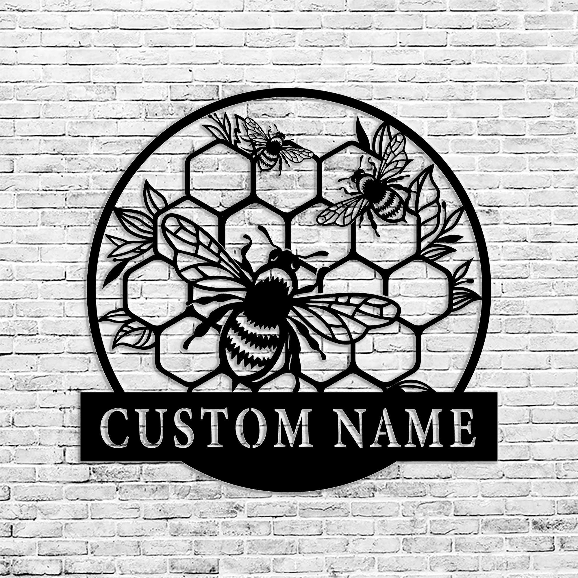 Custom Bee Hive Metal Garden Sign: Personalized Beekeeper Gift - Etsy
