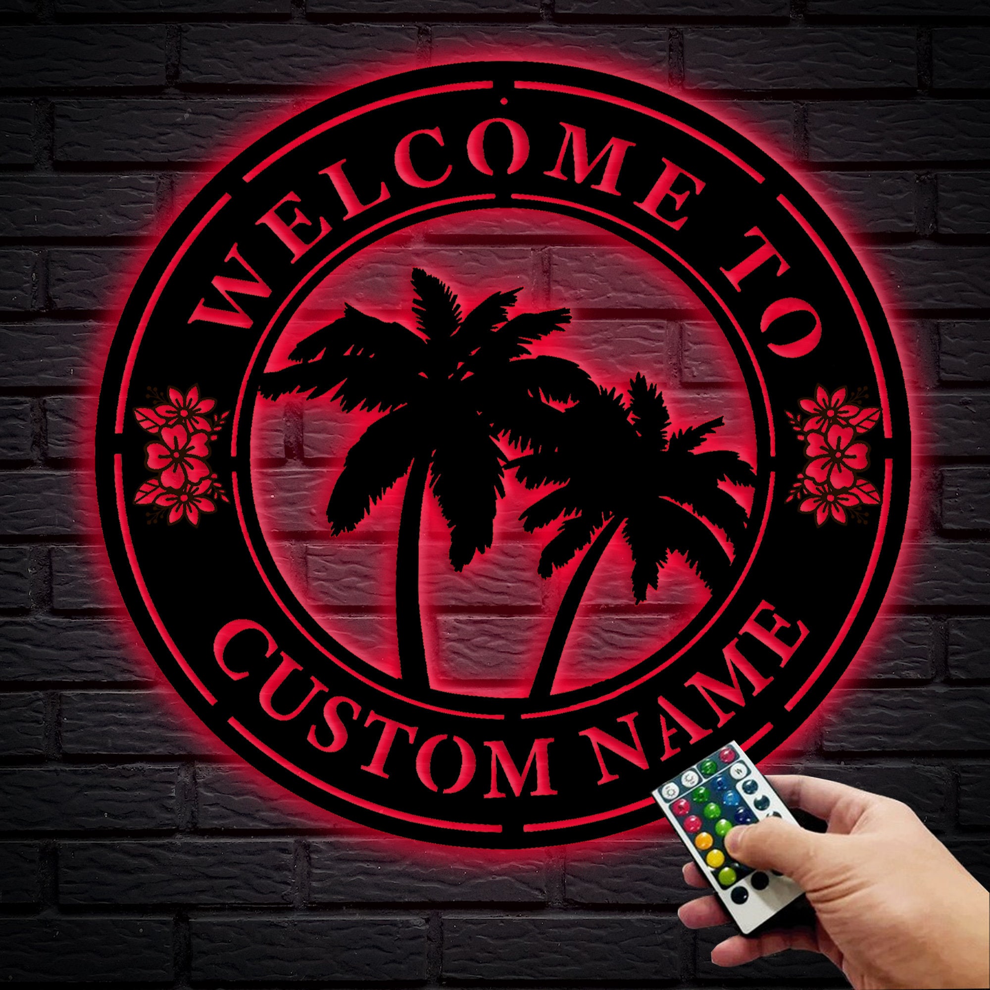 Tropical Patio or Pool Sign, Custom Tropical Sign, Metal Palm Tree ...